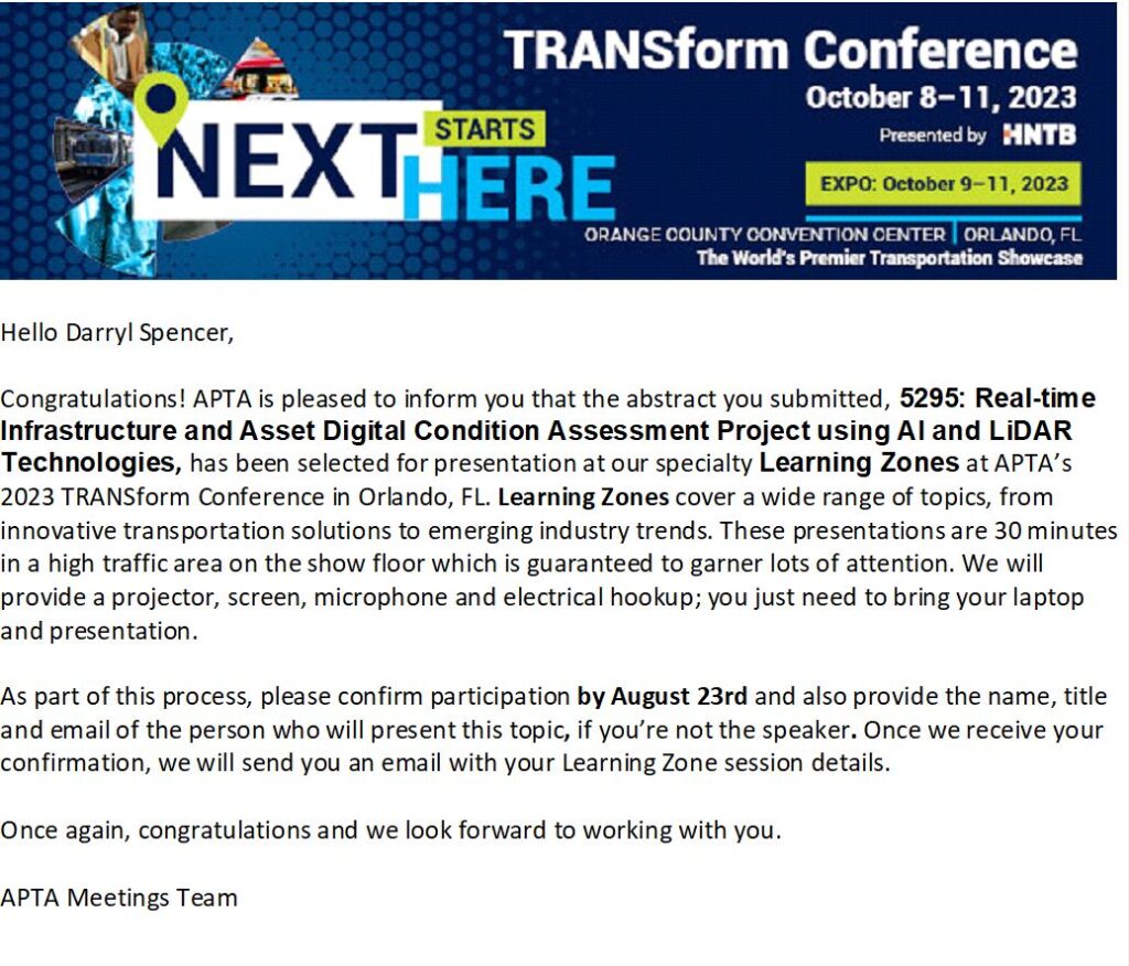 DART Presents 3D AI Digital Twin At APTA 2023